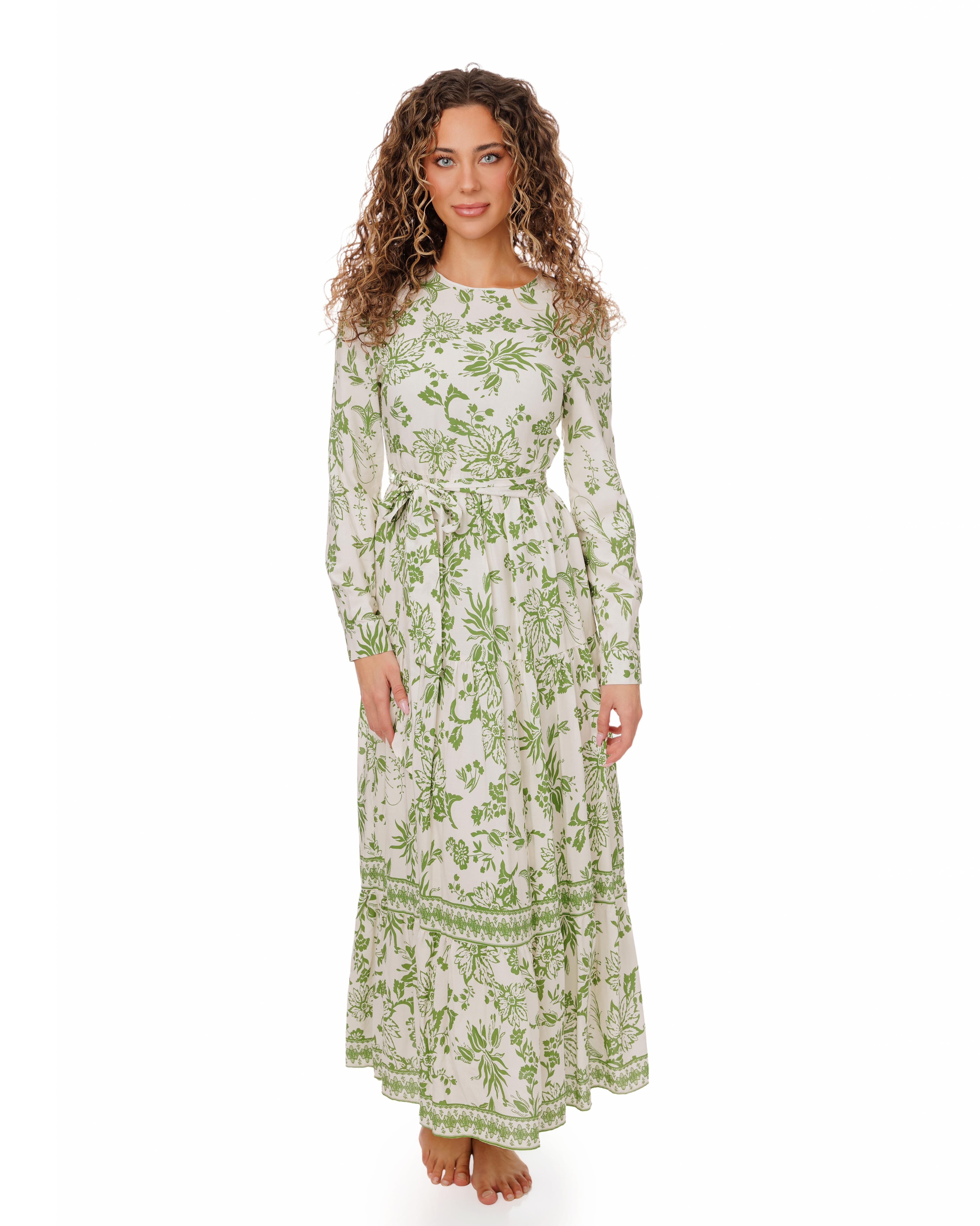 Green Floral Floral Printed Dress – The Runway Company