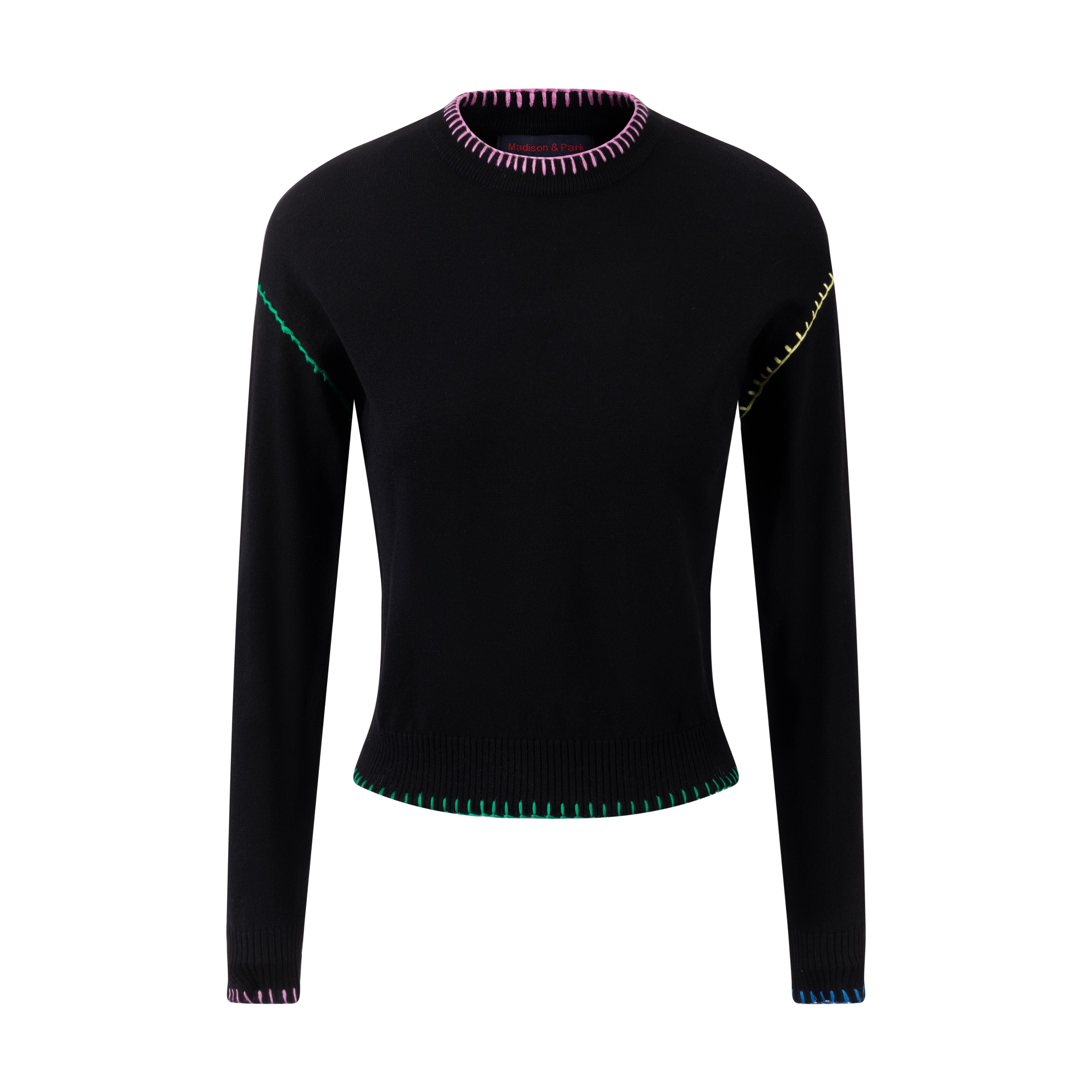 Multicolor Stitch Sweater - Black – The Runway Company